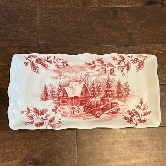 Dining | Maxcera Vintage Style Christmas Serving Platter Red Truck ...